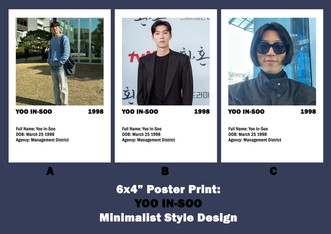 Yoo In-soo Aesthetic 6x4" Minimalist-style Poster Print - Etsy