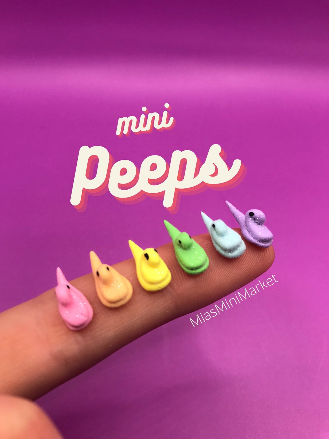 Mini Food Peeps Miniature Dollhouse Foods Easter Peeps Sweet - Etsy