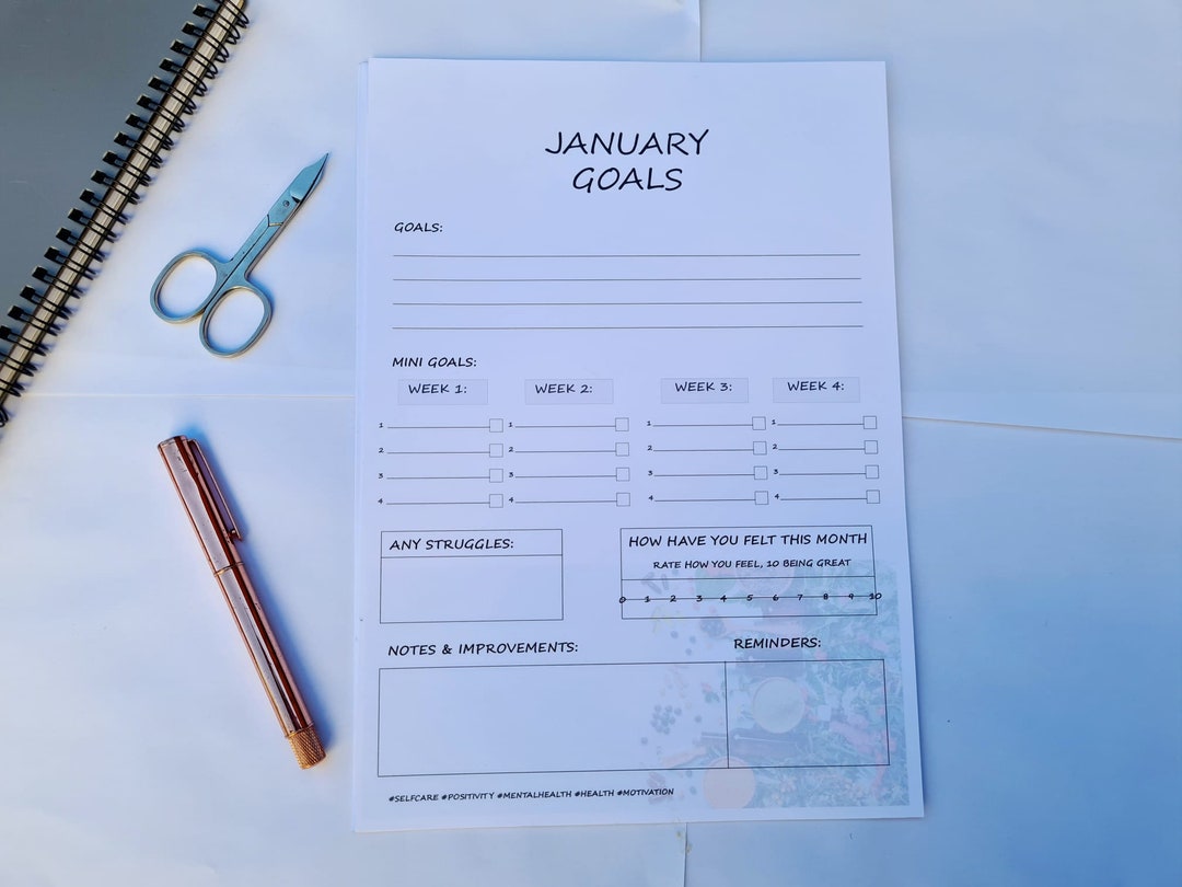 12 Month Goal Setting Planner / Life / Diary / Goals / Achievements - Etsy