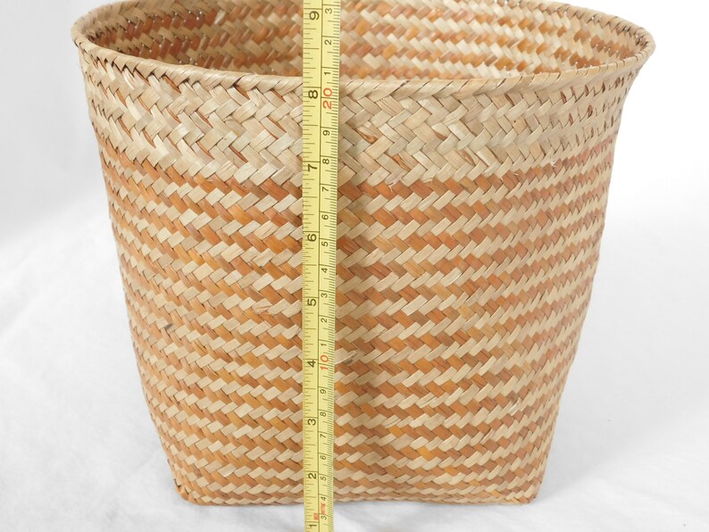 Vintage Basket Boho Eclectic Round Storage Organization - Etsy