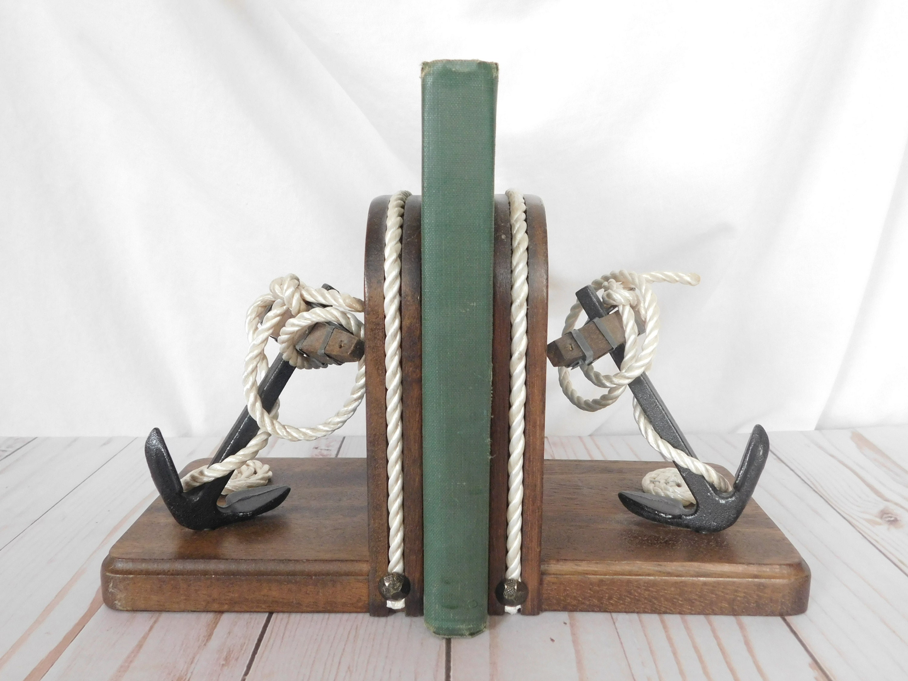 Anchor Bookends Vintage Napcoware Wood Bookends Maritime - Etsy