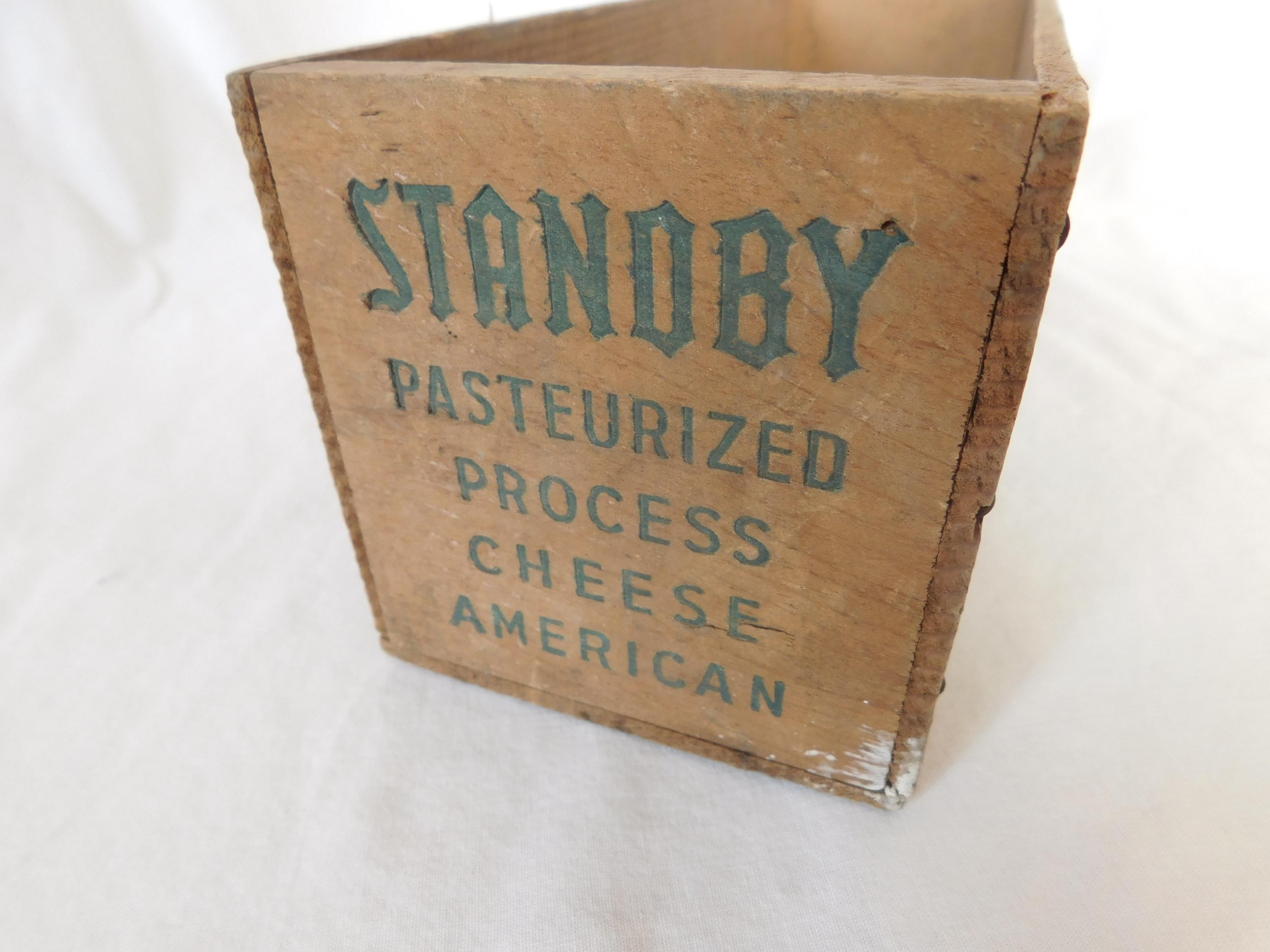 Vintage Wood Box, Cheese Crate, Standby, Pasteurized, Process Cheese ...