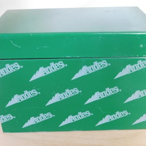 Vintage Recipe Box Andes Mints Green Recipe Tin Index - Etsy
