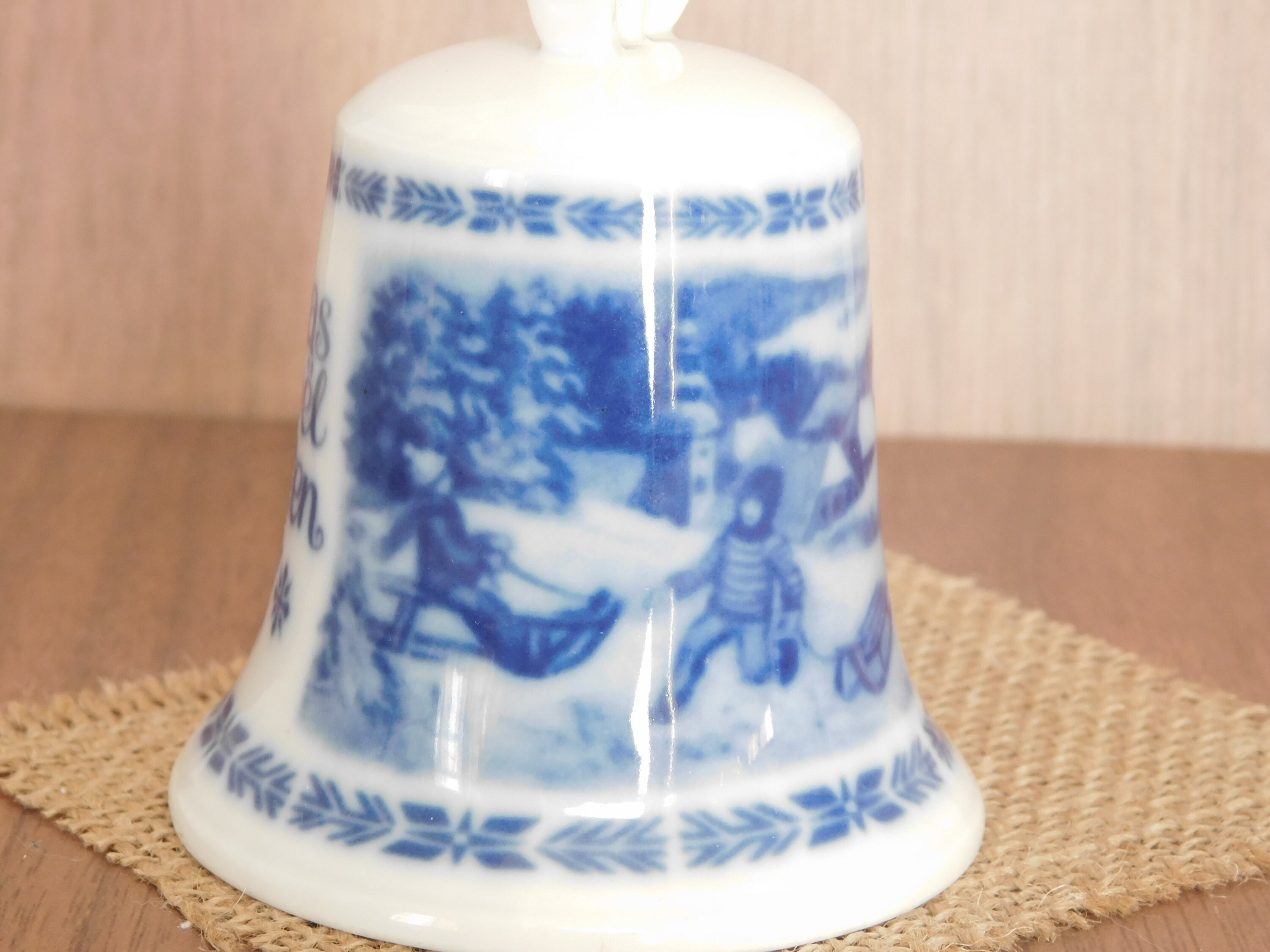 Vintage Bell Christmas Winter German Bell 1977 Blue and - Etsy