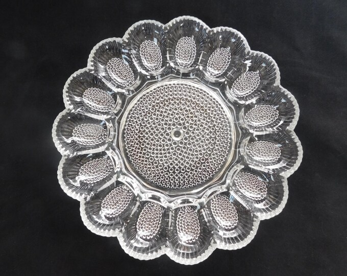 Vintage Egg Plate, Deviled Egg Tray, Platter, Indiana Glass, Clear ...