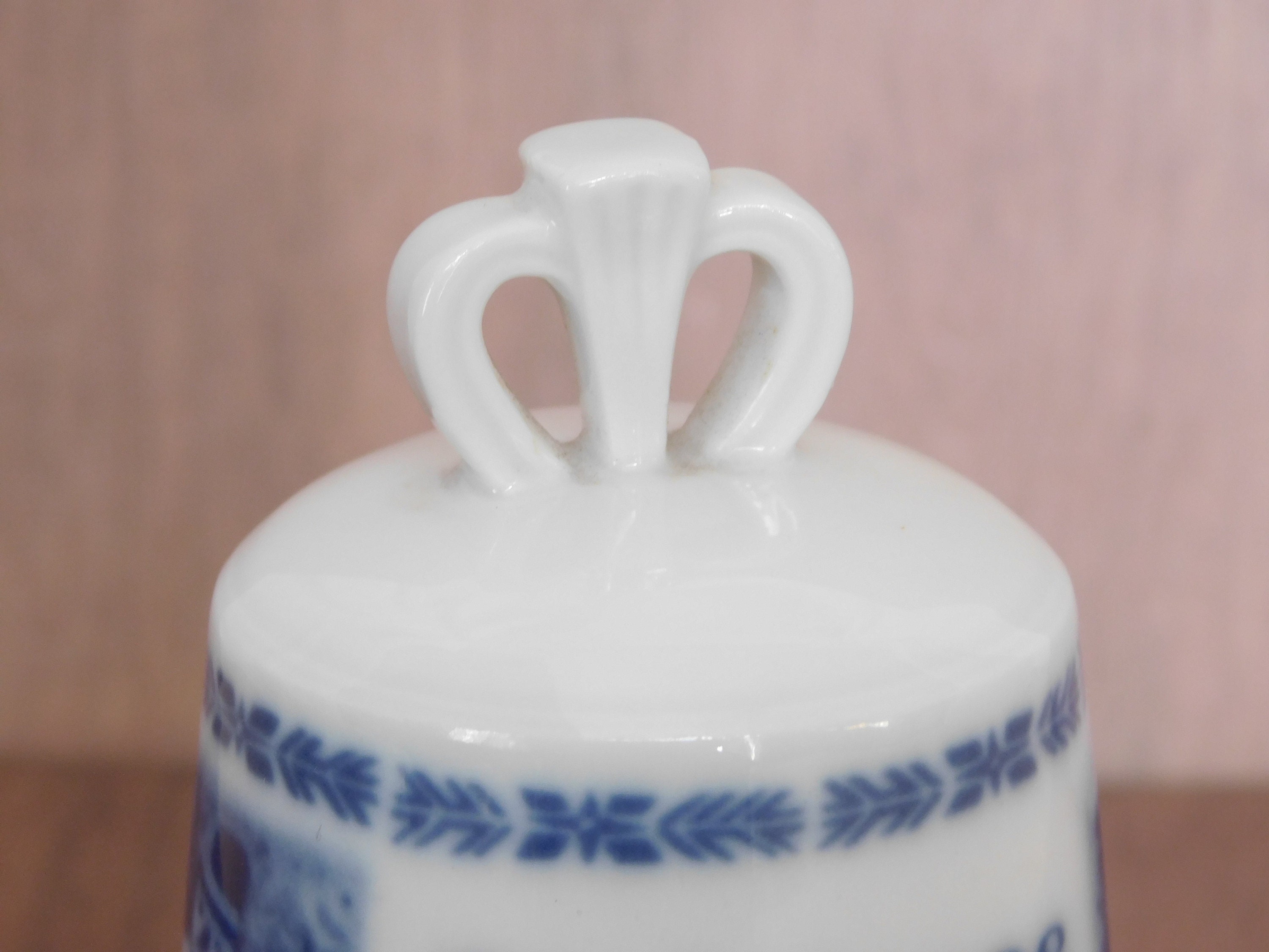 Vintage Bell Christmas Winter German Bell 1977 Blue and - Etsy