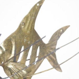 Vintage Brass Fish, Fish on Stand, Wood Stand, 70's Decor, Ocean Theme ...