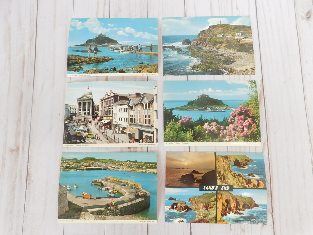Vintage Postcard Lot Set of 6 Cornwall England United - Etsy