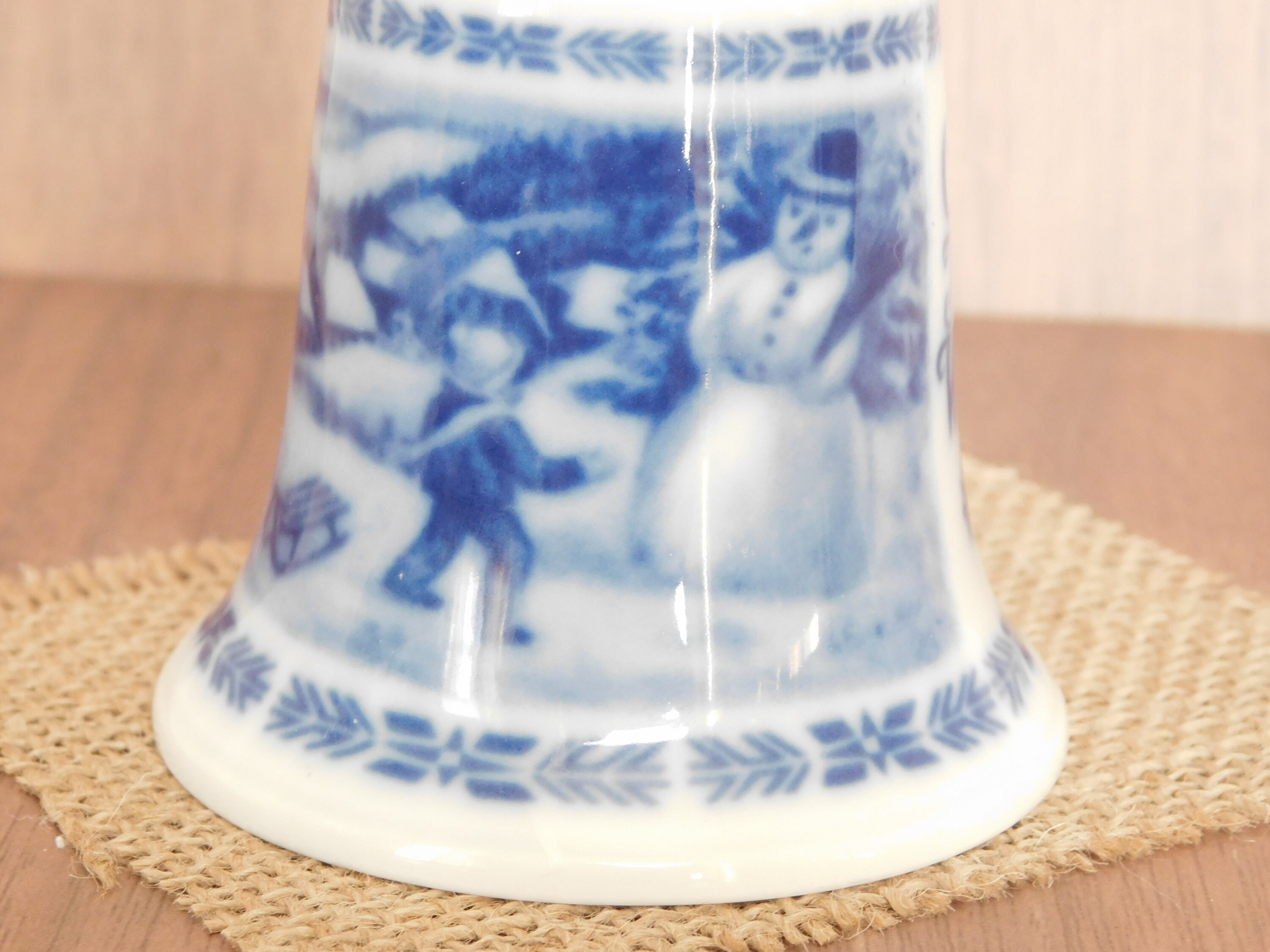 Vintage Bell Christmas Winter German Bell 1977 Blue and - Etsy