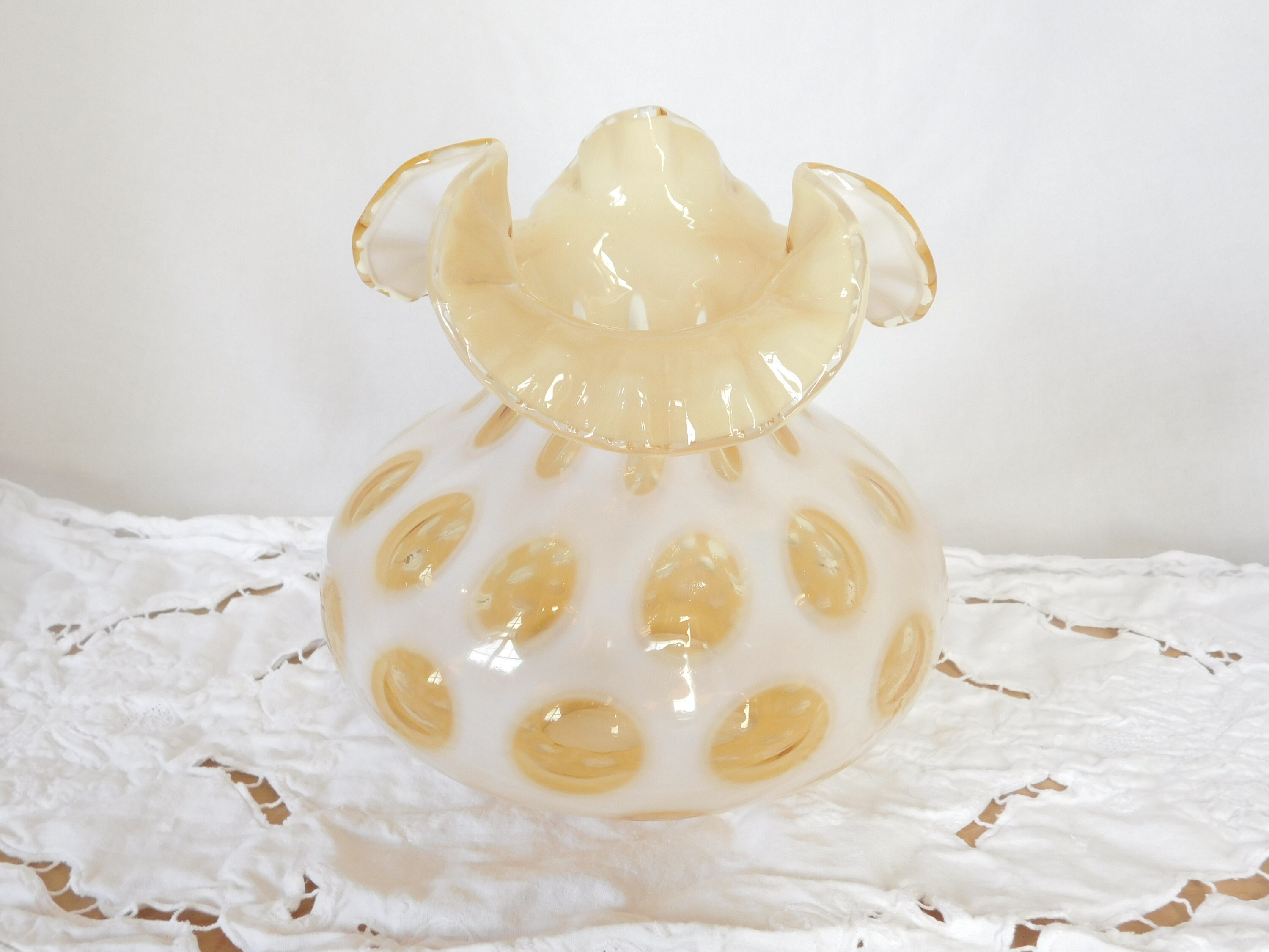 Vintage Lampshade, Coin Dot, Fenton, Honeysuckle, Elegant Shade ...