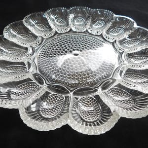 Vintage Egg Plate, Deviled Egg Tray, Platter, Indiana Glass, Clear ...