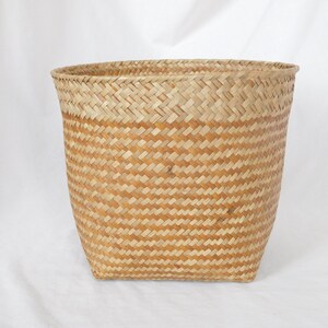 Vintage Basket, Boho, Eclectic, Round, Storage, Organization, Woven ...