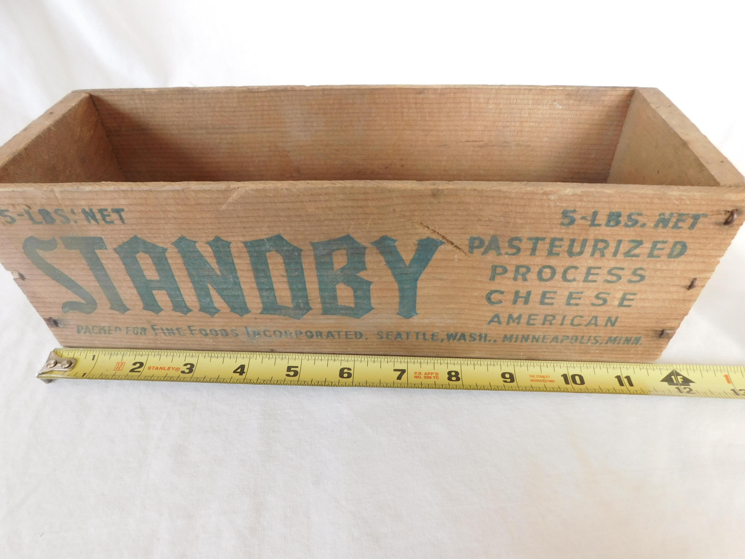 Vintage Wood Box, Cheese Crate, Standby, Pasteurized, Process Cheese ...