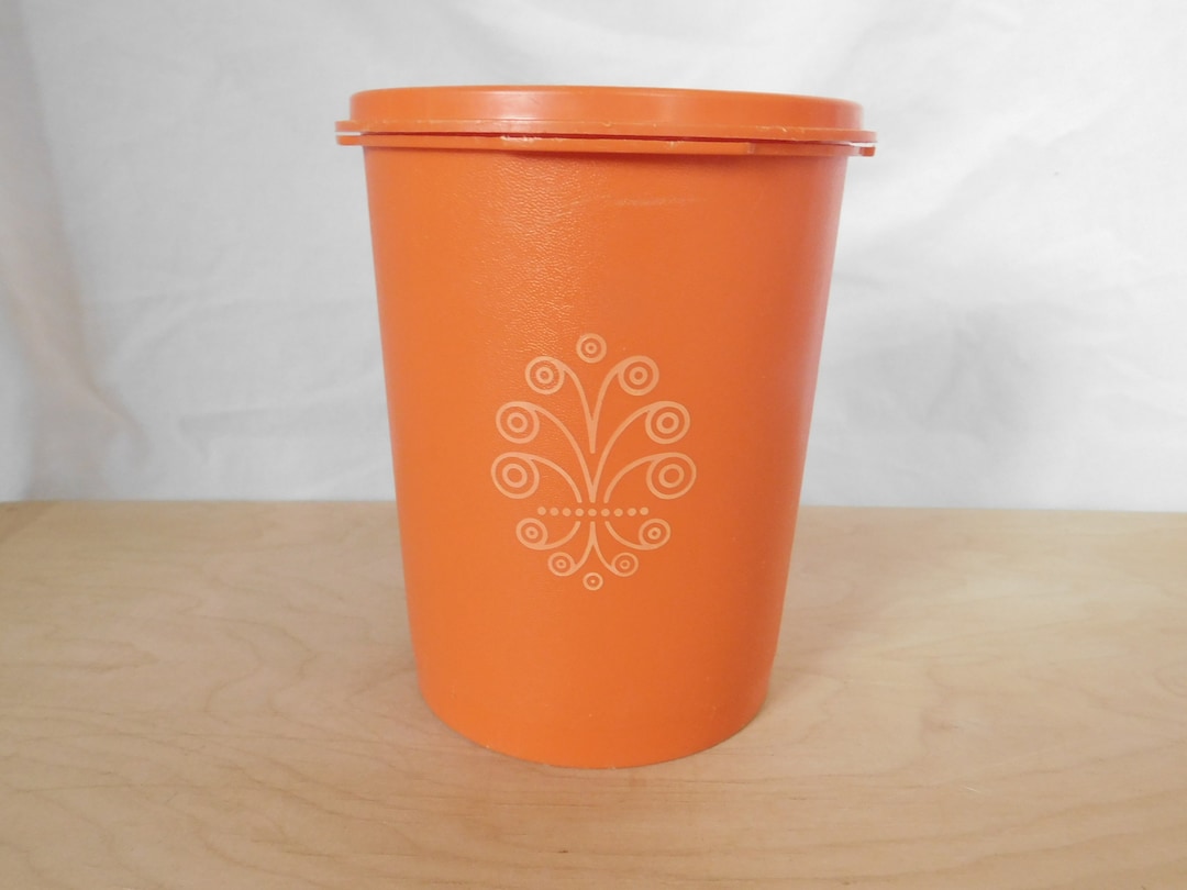 Vintage Canister, Tupperware, Orange, USA Made, Storage, Retro, Kitchen ...