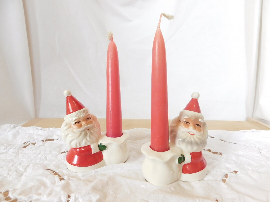 Vintage Candleholder, Santa, Set of 2, Japan Made, Candles Included ...