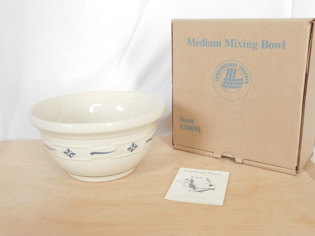 Longaberger Bowl, Medium Sized, Mixing Bowl, Pottery, Woven Traditions ...