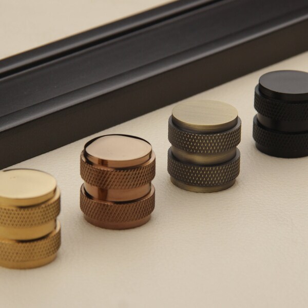 Knurled Brass Knob - Etsy