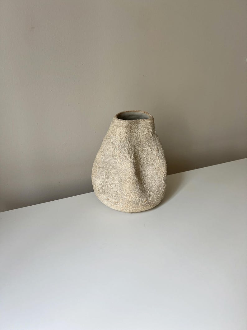 White Textured Ceramic Vase Unique Ceramic Art - Etsy