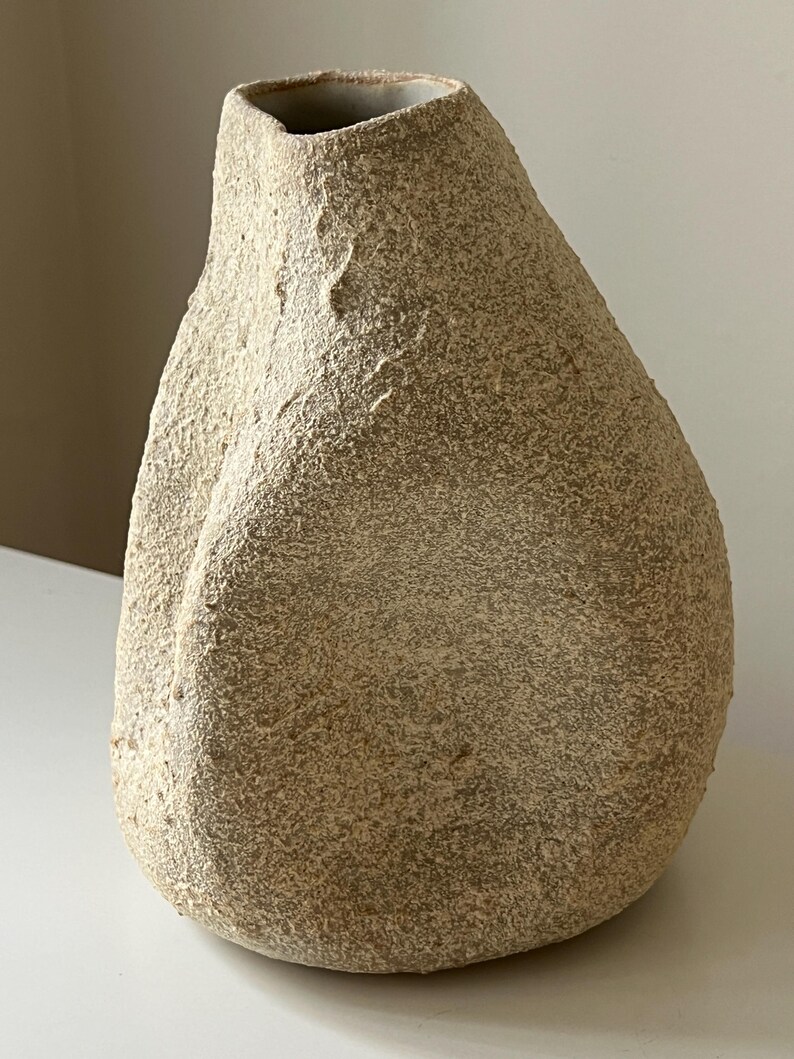 White Textured Ceramic Vase Unique Ceramic Art - Etsy