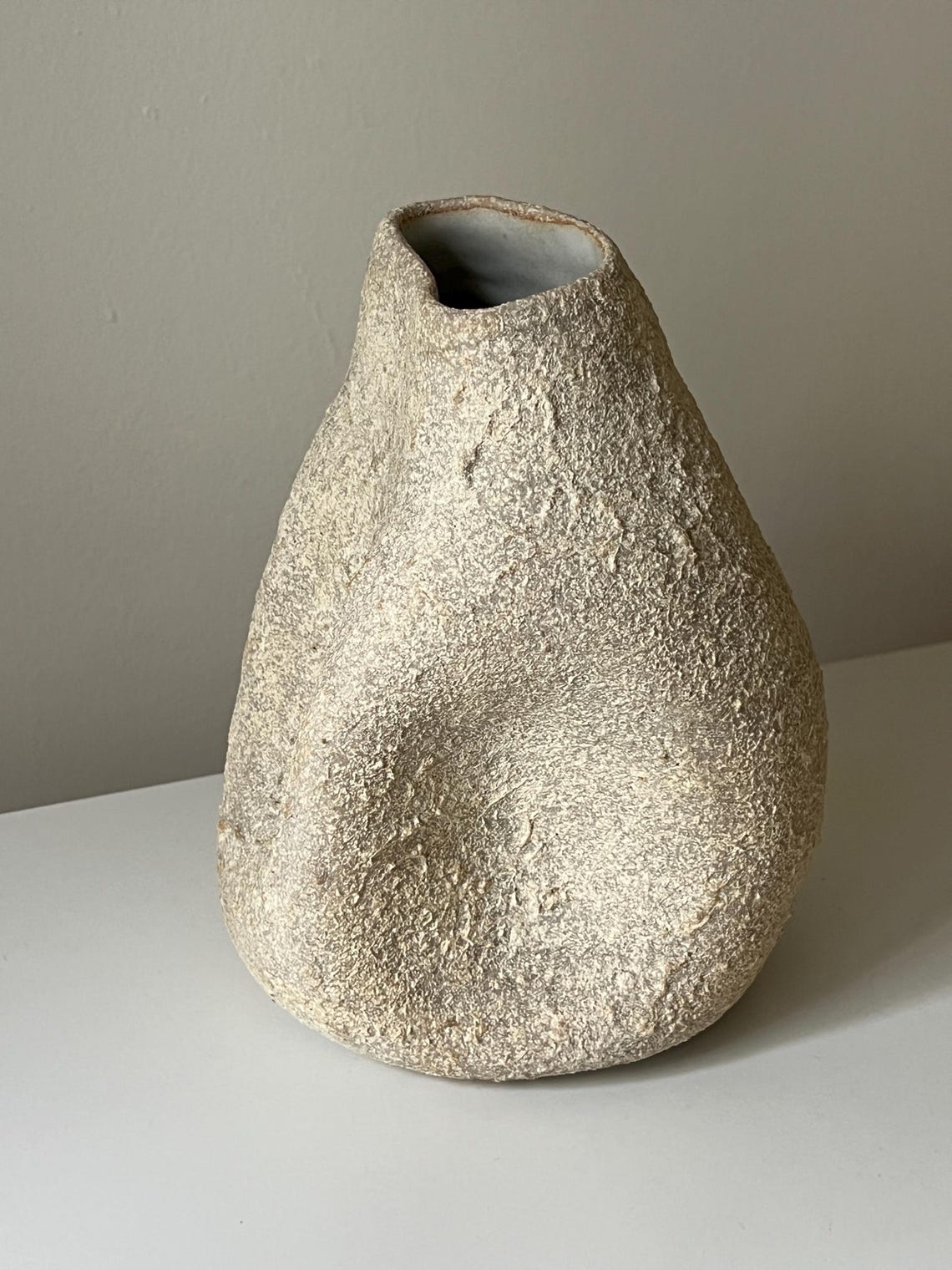 White Textured Ceramic Vase Unique Ceramic Art - Etsy