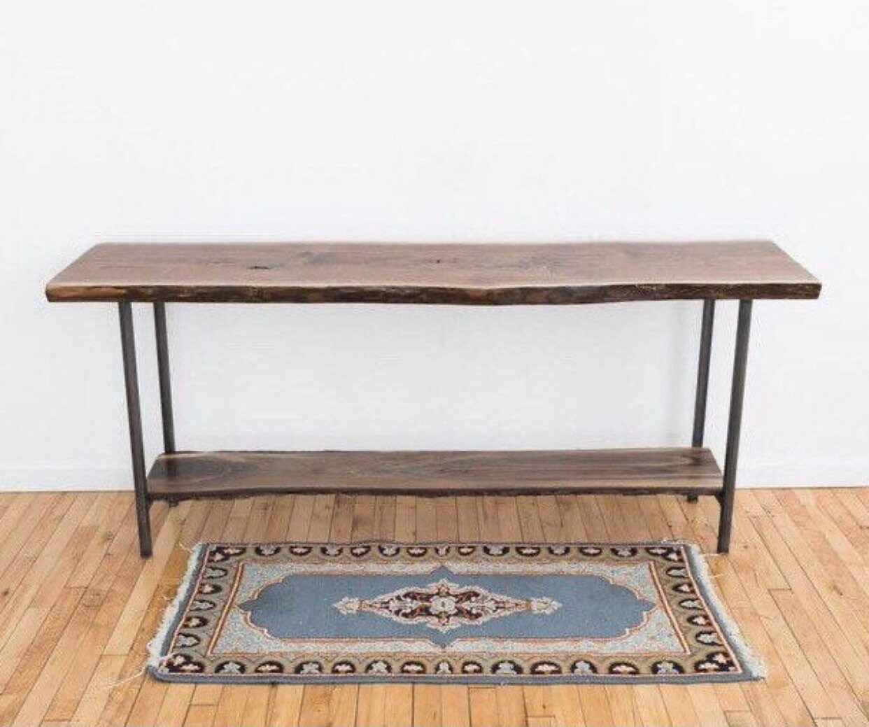 Live Edge Entryway Console Table | Black Walnut Hallway Table | Rustic ...
