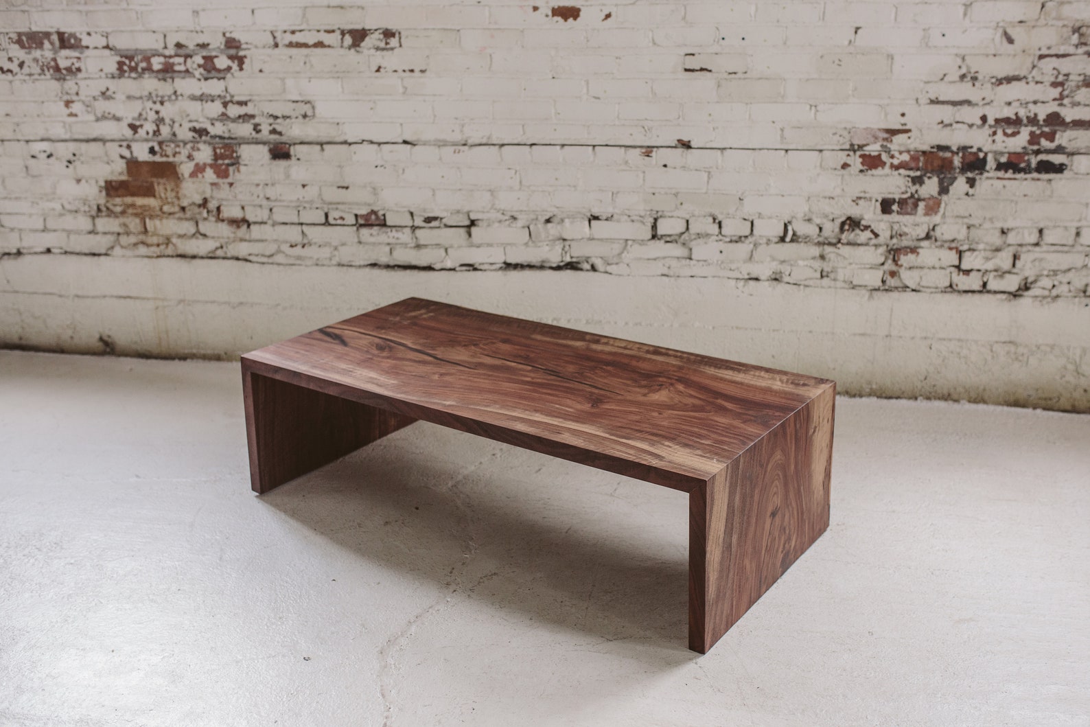 Claro Walnut Waterfall Coffee Table - Midcentury Modern Furniture - Etsy