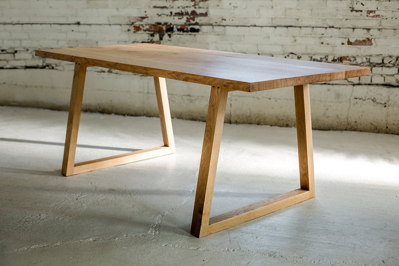 White Oak Farmhouse Dining Table Rustic Solid Wood Kitchen Table - Etsy