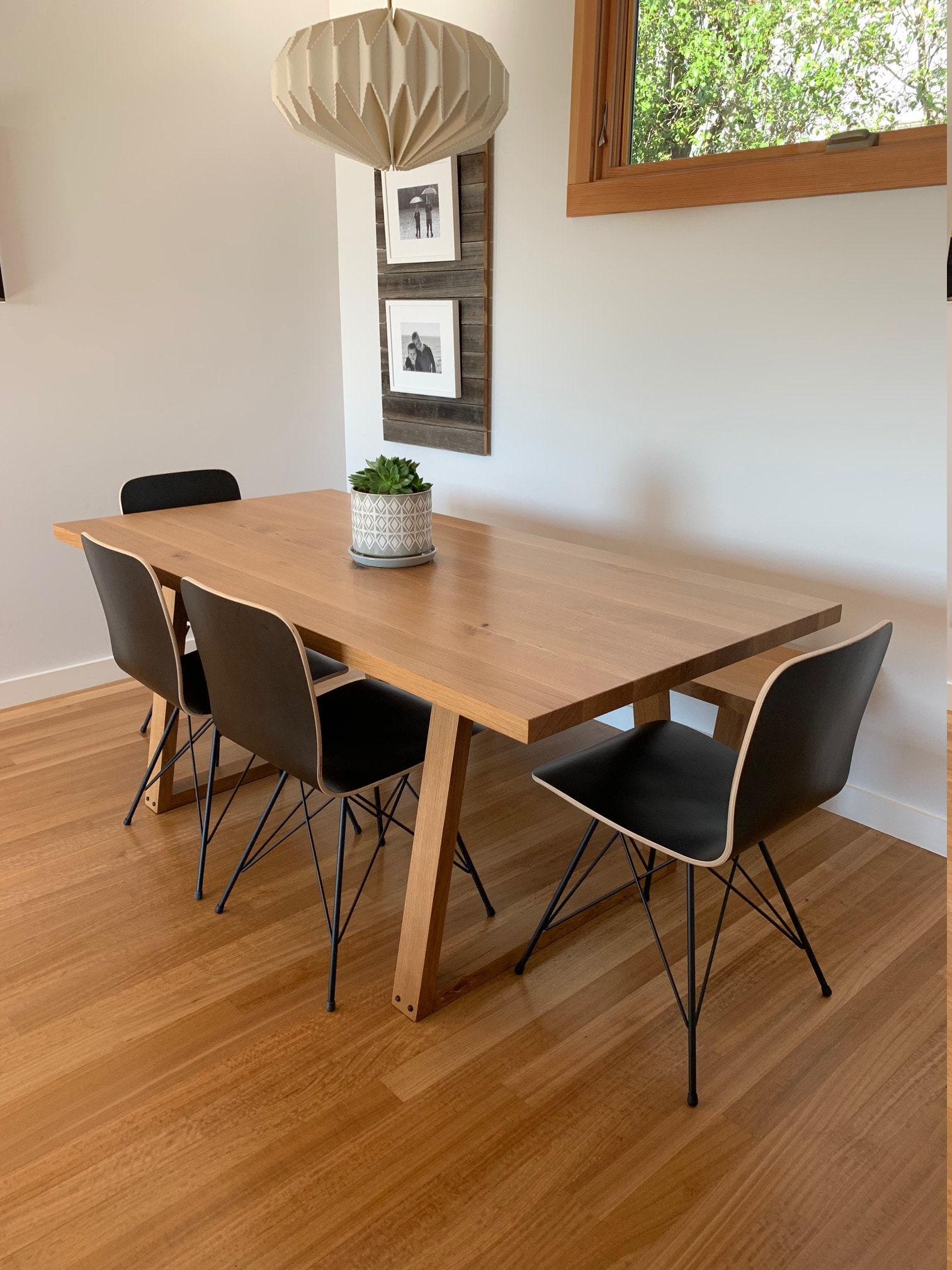 White Oak Farmhouse Dining Table Rustic Solid Wood Kitchen - Etsy