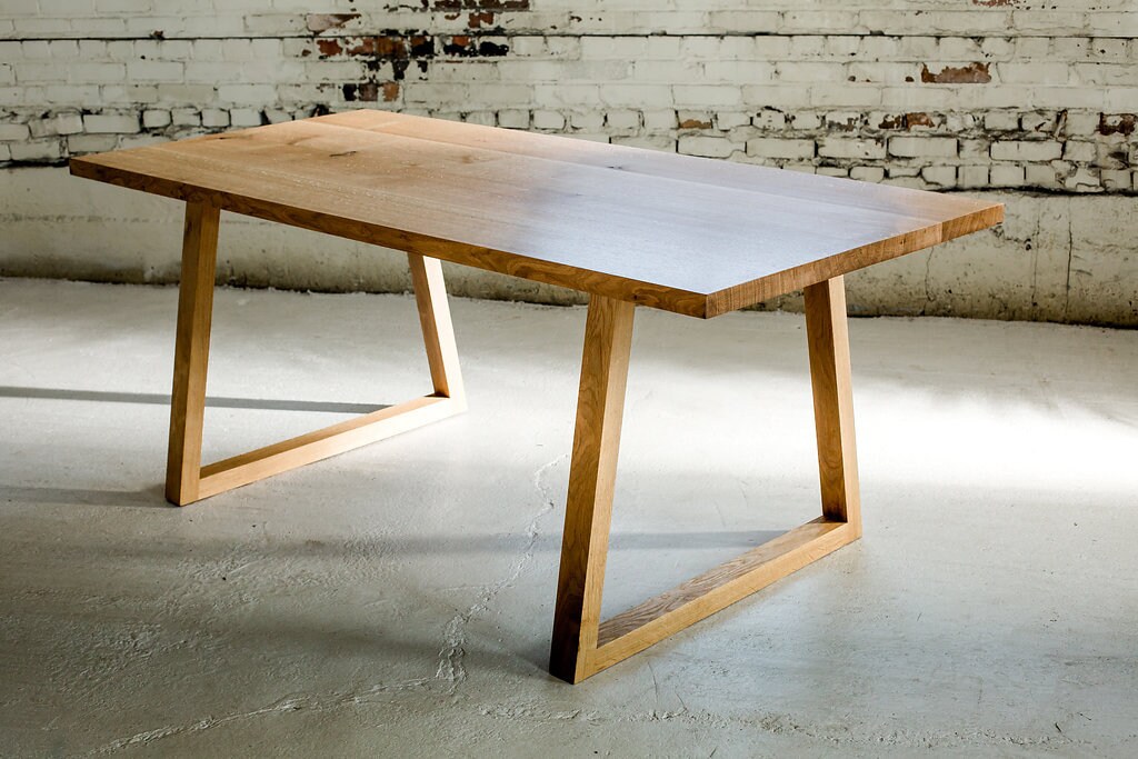 White Oak Farmhouse Dining Table Rustic Solid Wood Kitchen - Etsy