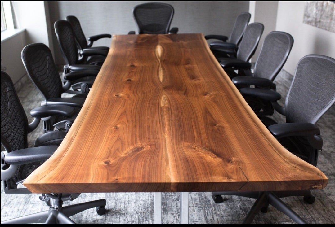 Live Edge Conference Table - Black Walnut | Monkeypod | Maple | Oak ...