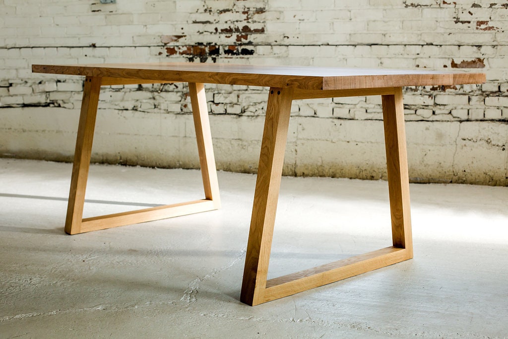 White Oak Farmhouse Dining Table Rustic Solid Wood Kitchen - Etsy