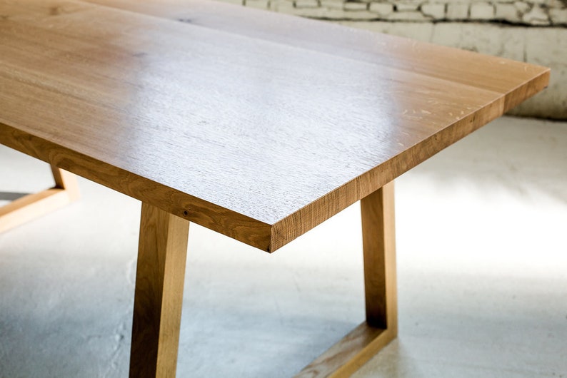 White Oak Farmhouse Dining Table Rustic Solid Wood Kitchen Table - Etsy