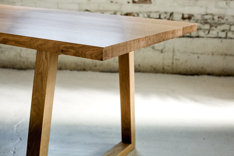 White Oak Farmhouse Dining Table Rustic Solid Wood Kitchen Table - Etsy