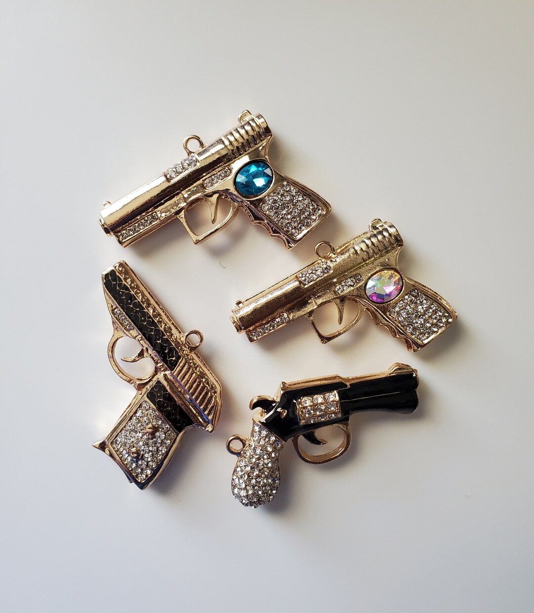 Big Hand Gun Bling Charm/pendant - Etsy