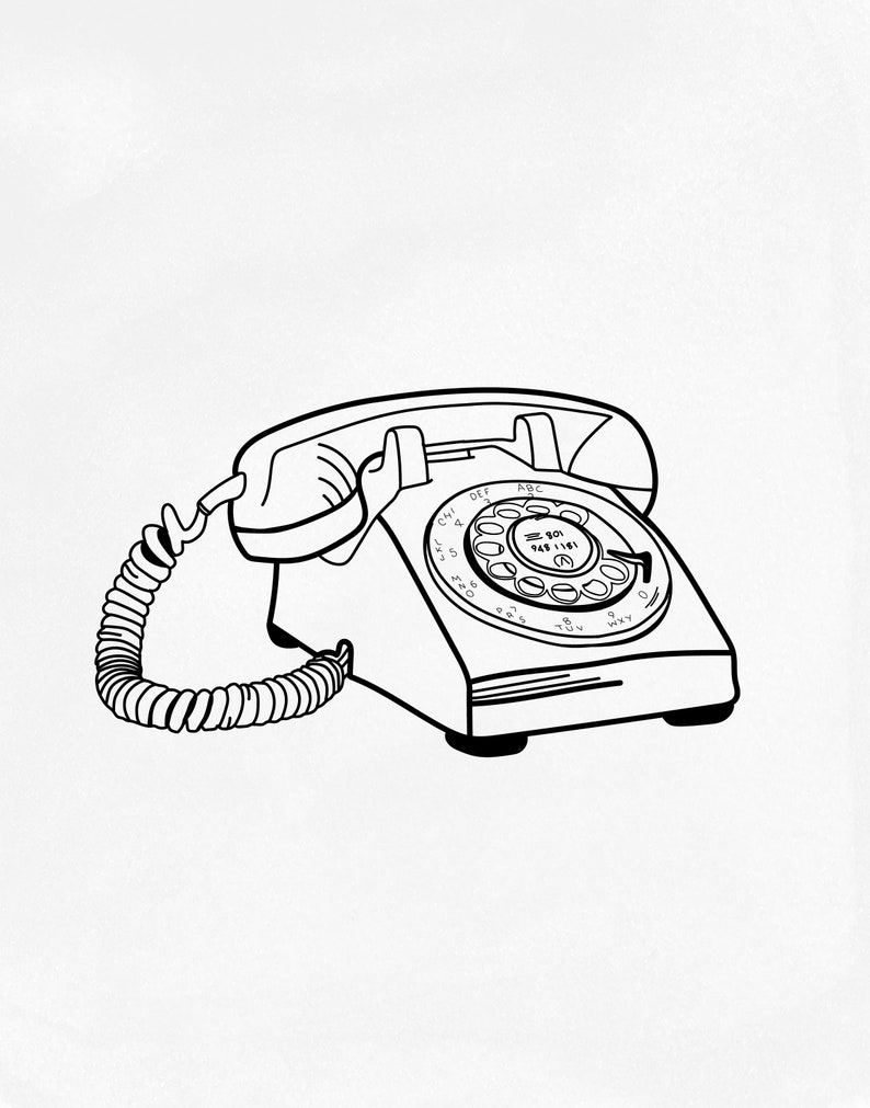 Rotary Phone Downloadable Digital Print |wall Art |cards |DIY Projects ...