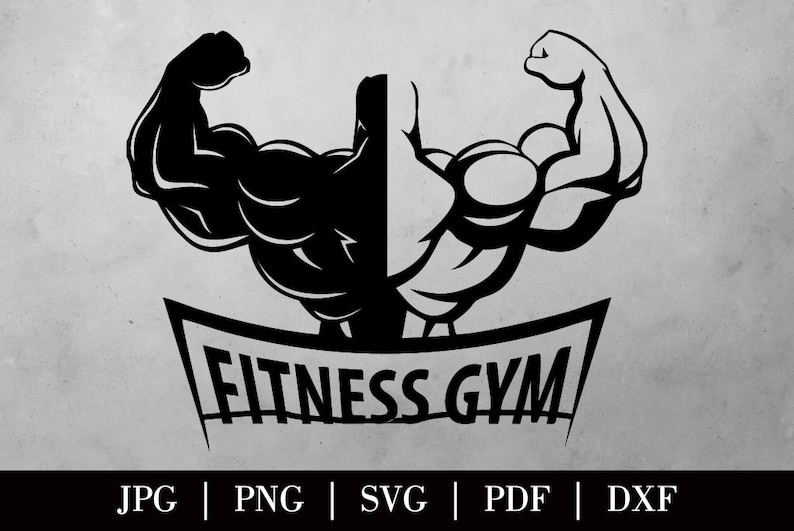 Fitness Gym Cut Svg Dxf File Wall Sticker Pdf Silhouette - Etsy