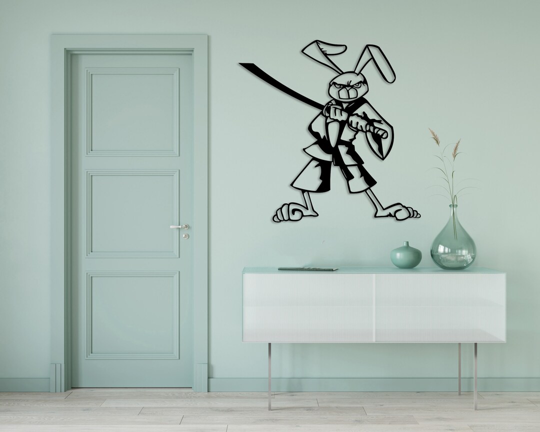 Rabbit Samurai Laser Cut Svg Dxf File Wall Sticker Pdf Silhouette ...