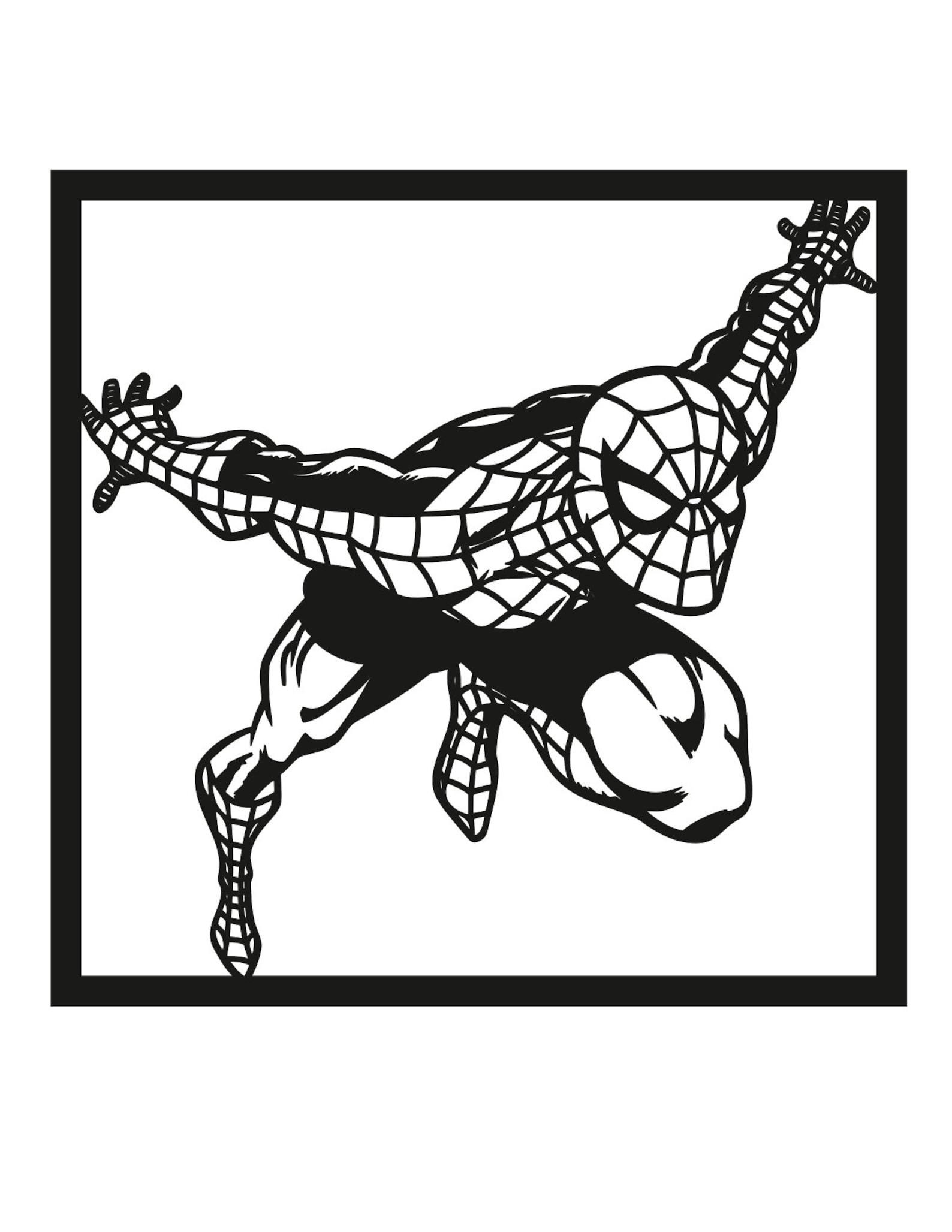 Spiderman Cut Svg Dxf File Wall Sticker Pdf Silhouette | Etsy