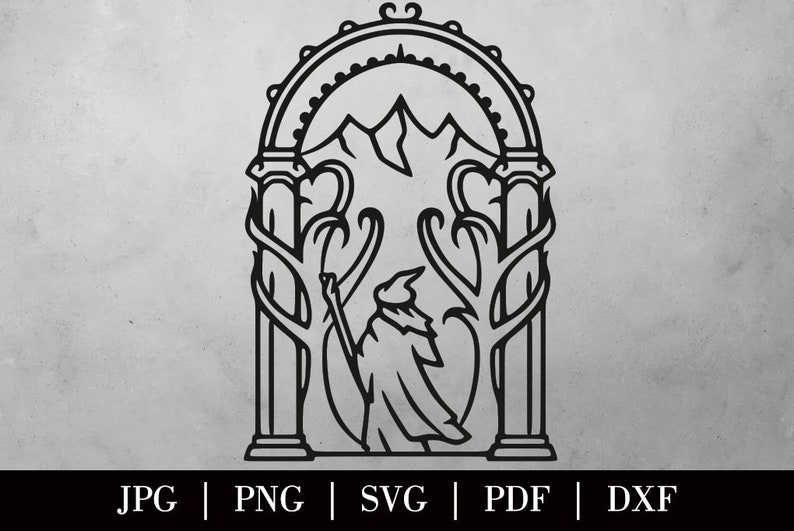 Gandalf LOTR Cut Svg Dxf File Wall Sticker Pdf Silhouette - Etsy