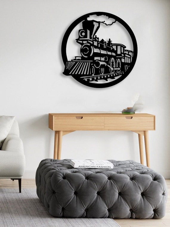 Train Cut Svg Dxf File Wall Sticker Pdf Silhouette Template - Etsy