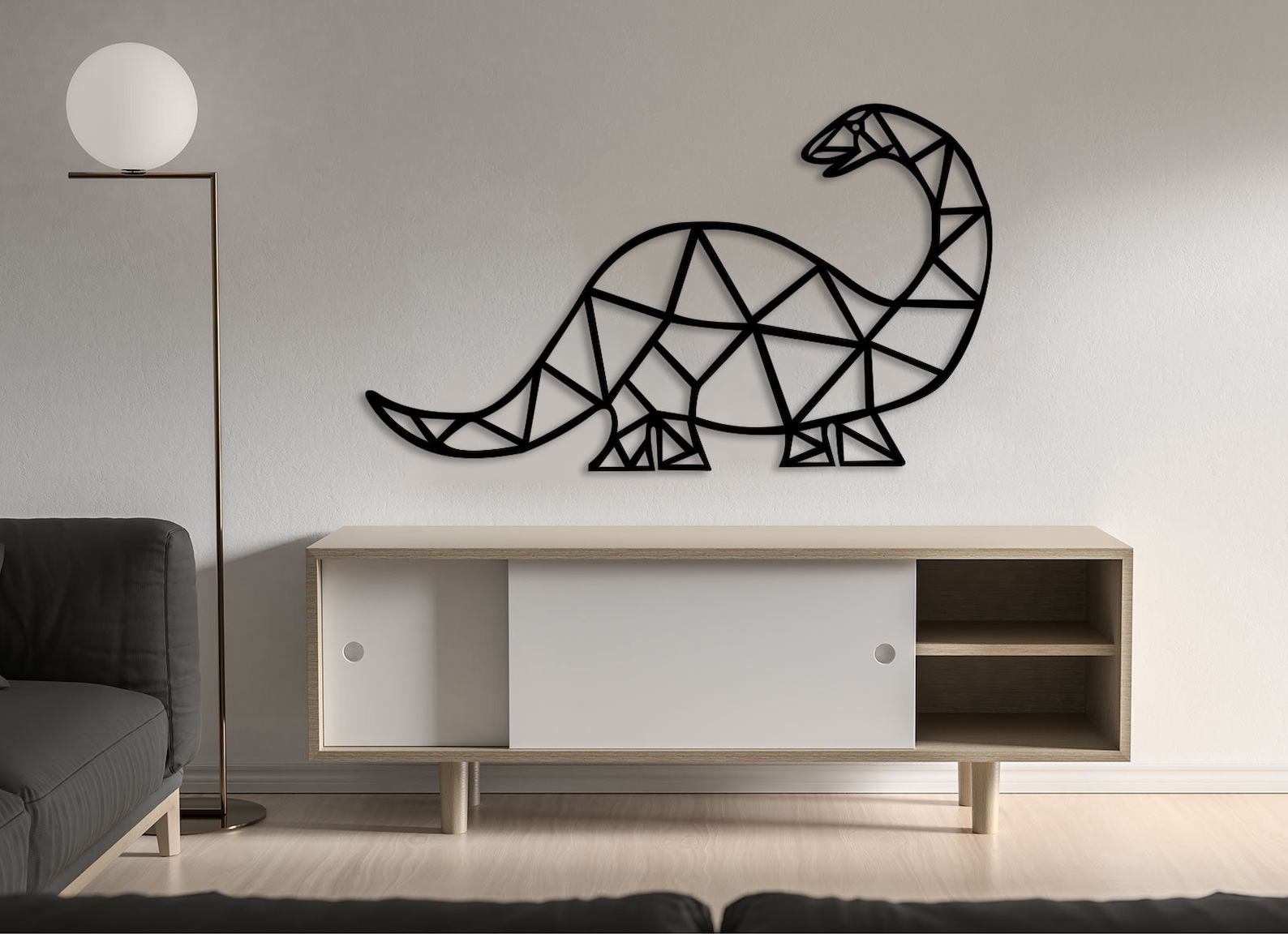 Geometric Dinosaur Cut Svg Dxf File Wall Sticker Pdf - Etsy
