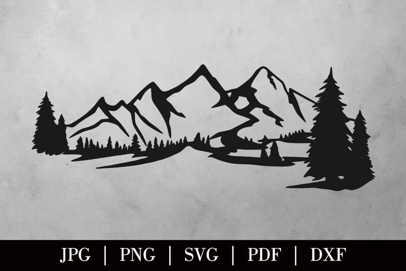 Mountain Cut Svg Dxf File Wall Sticker Pdf Silhouette Template - Etsy