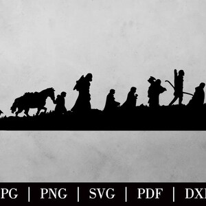 LOTR Characters Cut Svg Dxf File Wall Sticker Pdf Silhouette Template ...