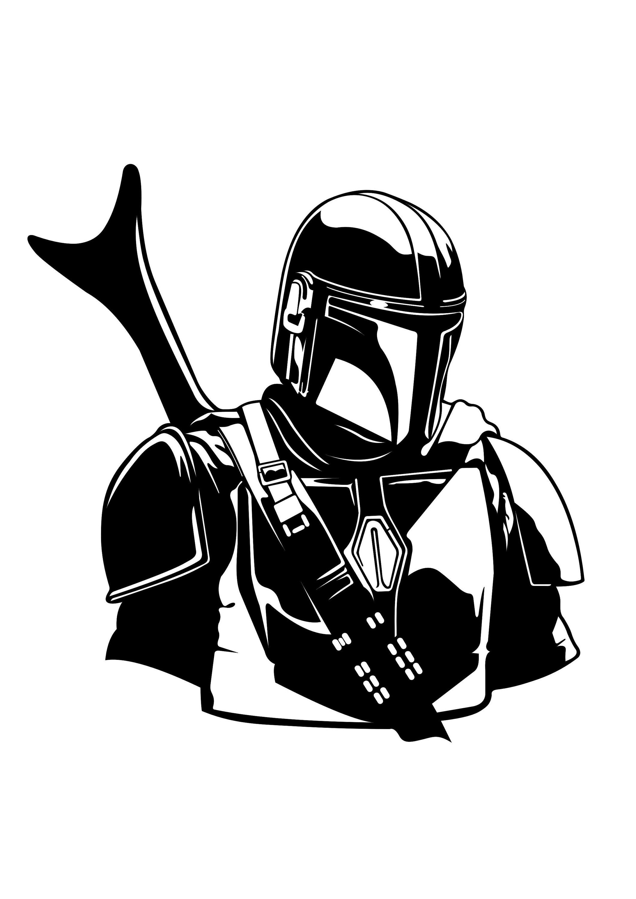 The Mandalorian Cut Svg Dxf File Wall Sticker Pdf Silhouette - Etsy ...