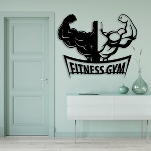Fitness Gym Cut Svg Dxf File Wall Sticker Pdf Silhouette Template Cnc ...
