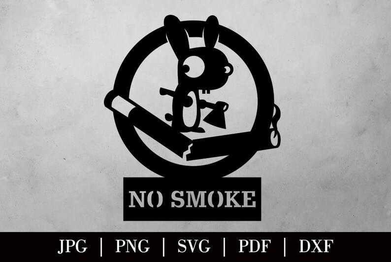 No Smoke Cut Svg Dxf File Wall Sticker Pdf Silhouette Template - Etsy