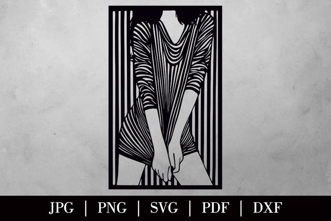 Girl Frame Cut Svg Dxf File Wall Sticker Pdf Silhouette - Etsy