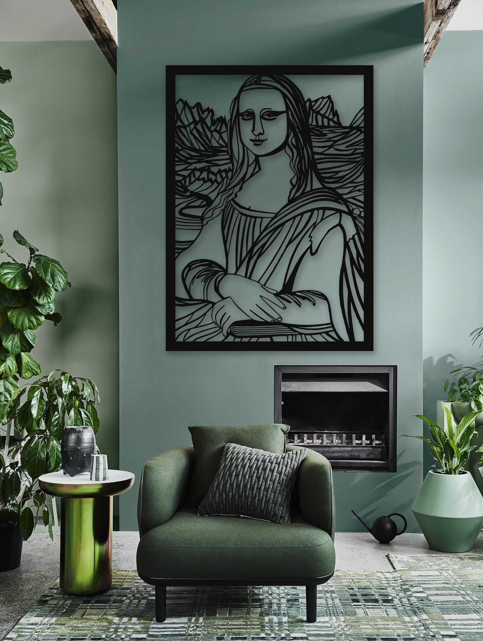 Mona Lisa Cut Svg Dxf File Wall Sticker Pdf Silhouette Template Cnc ...