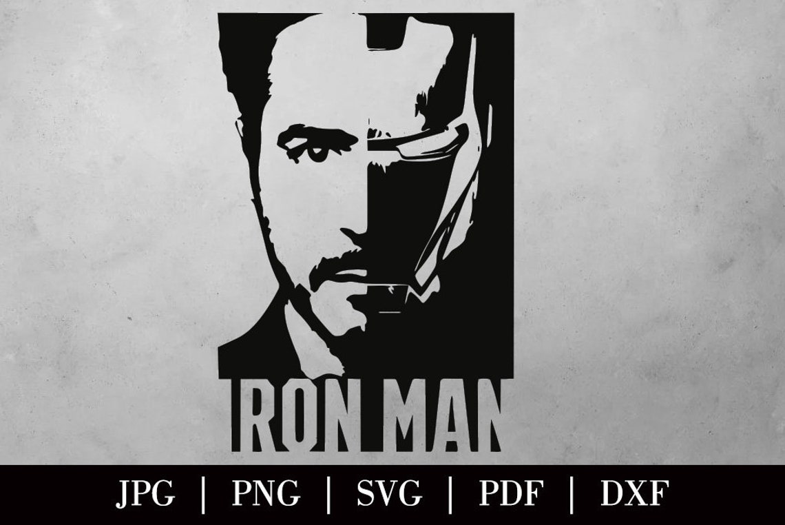 Iron Man Rdj Cut Svg Dxf File Wall Sticker Pdf Silhouette | Etsy
