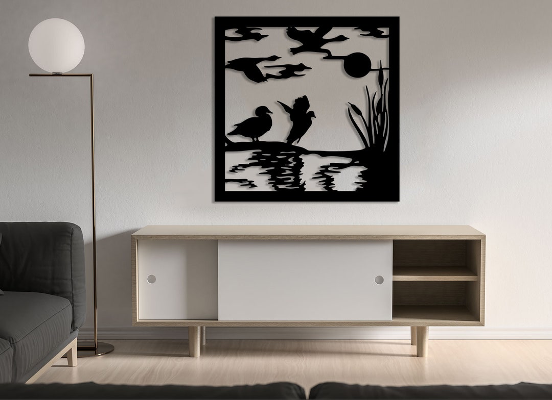 River Panel Cut Svg Dxf File Wall Sticker Pdf Silhouette Template Cnc ...